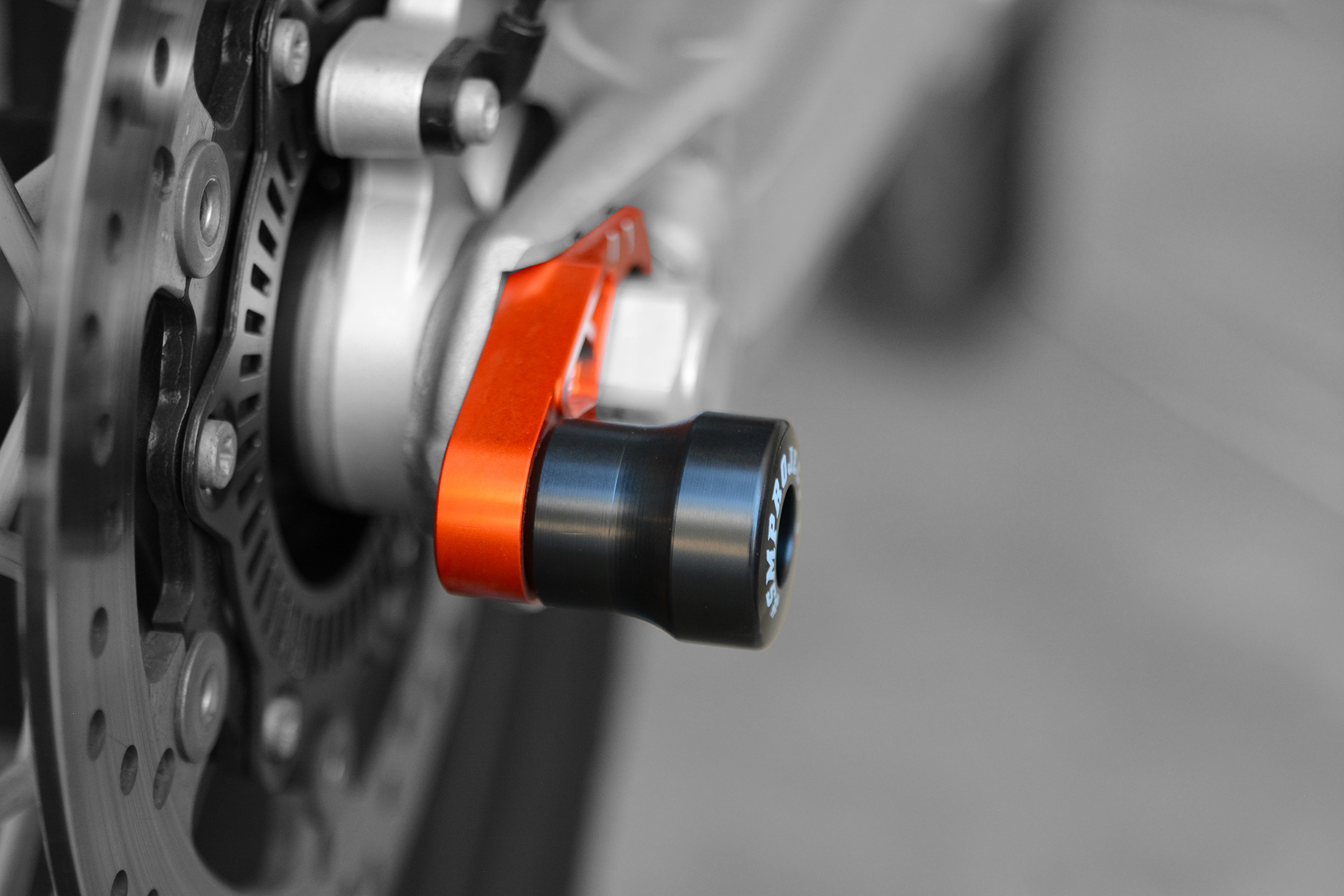 Supermoto axle blocks kit KTM axle + integrated crashpad sliders ...